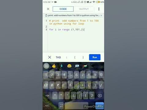 print odd numbers in python using for loop. #shorts #viral - YouTube