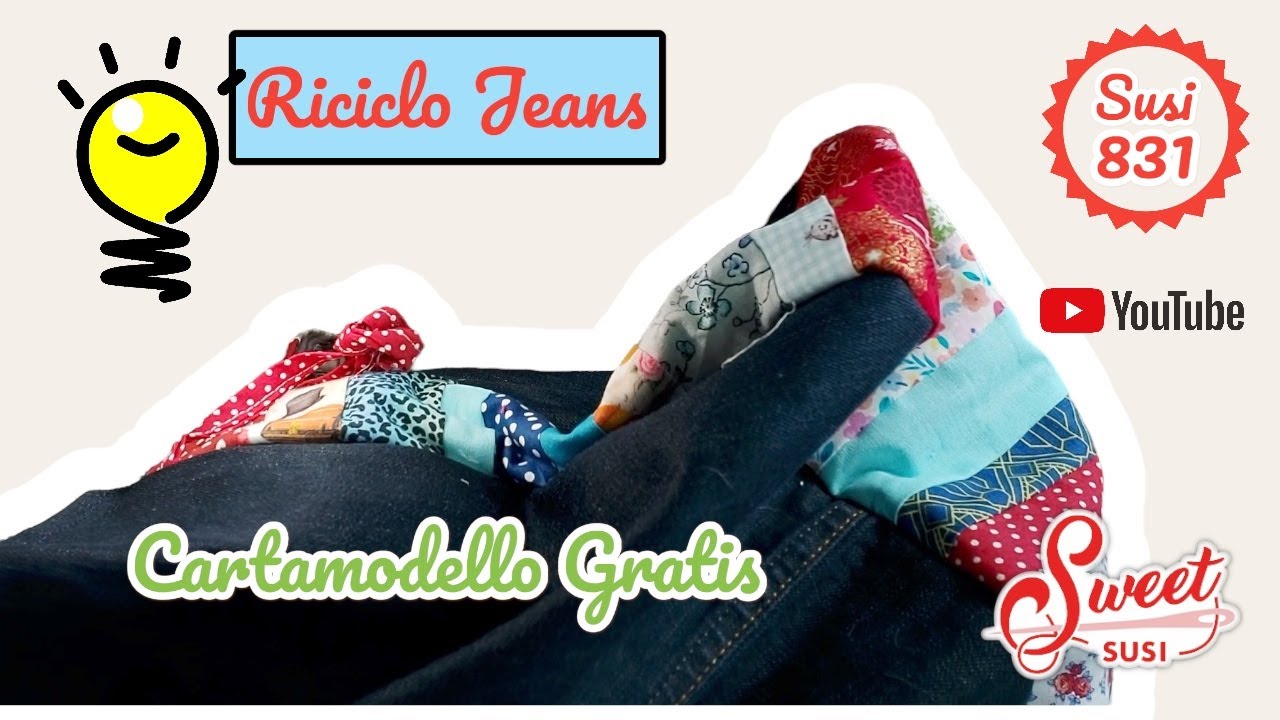 Magnifica Borsa Susi jeans e ritagli di stoffa | tutorial susi S831 CARTAMODELLO GRATIS - YouTube