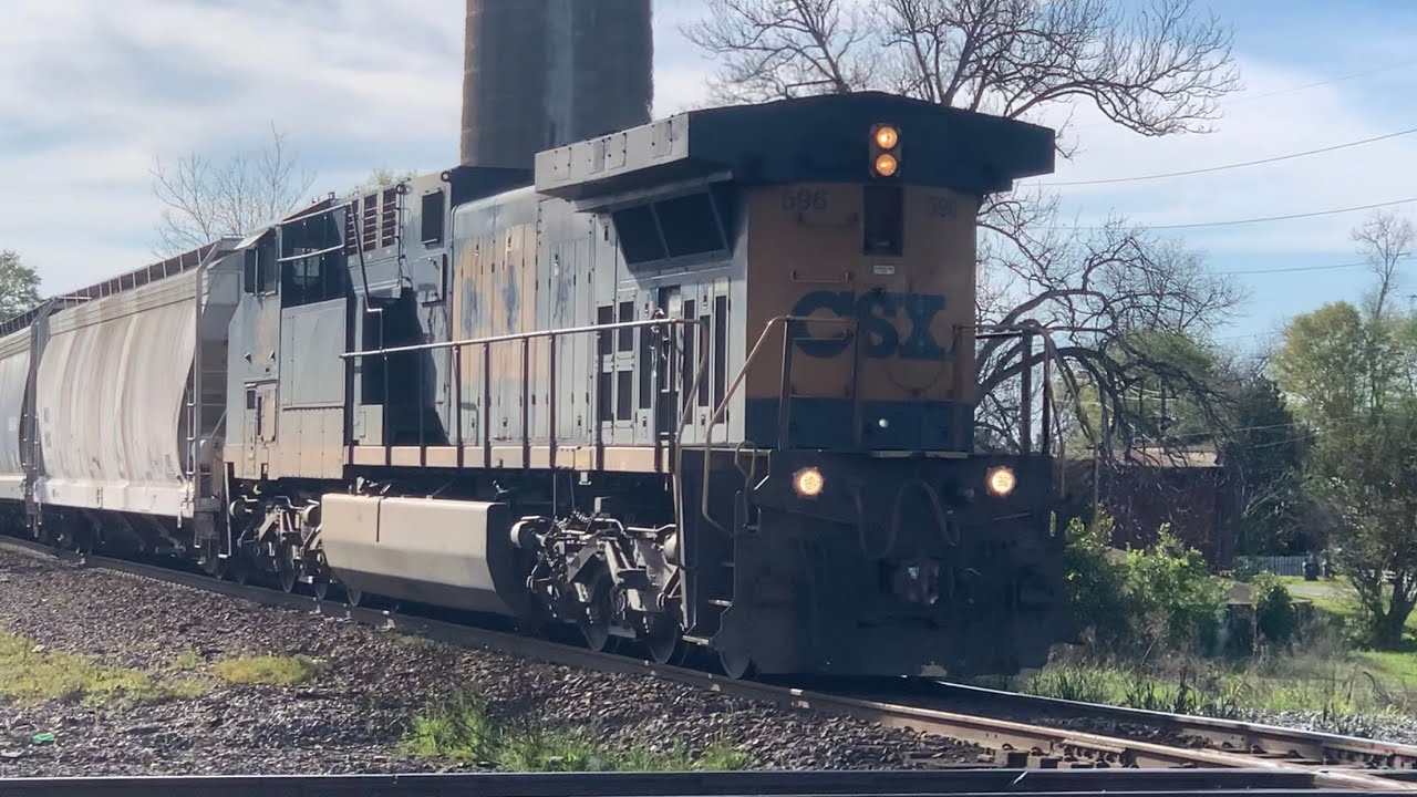 CSX 596 leads L742-13 through Cordele, GA 3/13/23 - YouTube