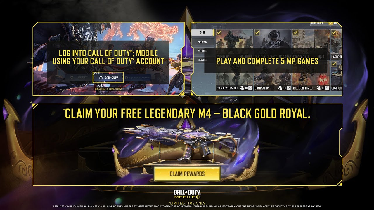 Free Legendary M4-Black Gold Royal - Target Acquired | How to claim ...