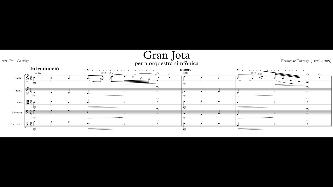 Francesc Tàrrega - Gran Jota (Orquestra simfònica) - YouTube