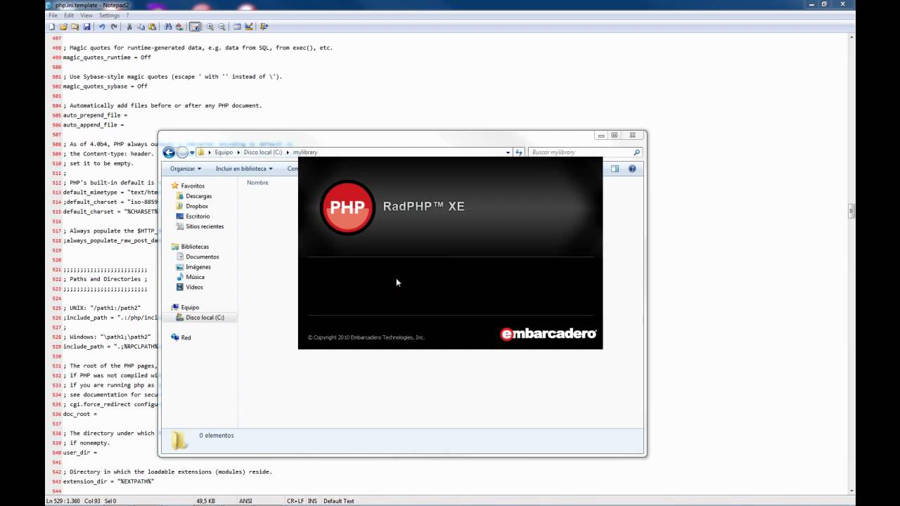 RadPHP XE - How to change the include_path on php.ini.template - YouTube