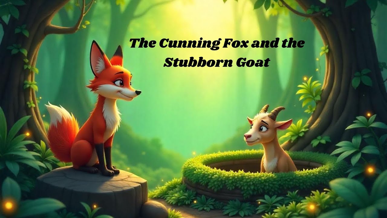 The Cunning Fox and the Stubborn Goat//short story for kids - YouTube