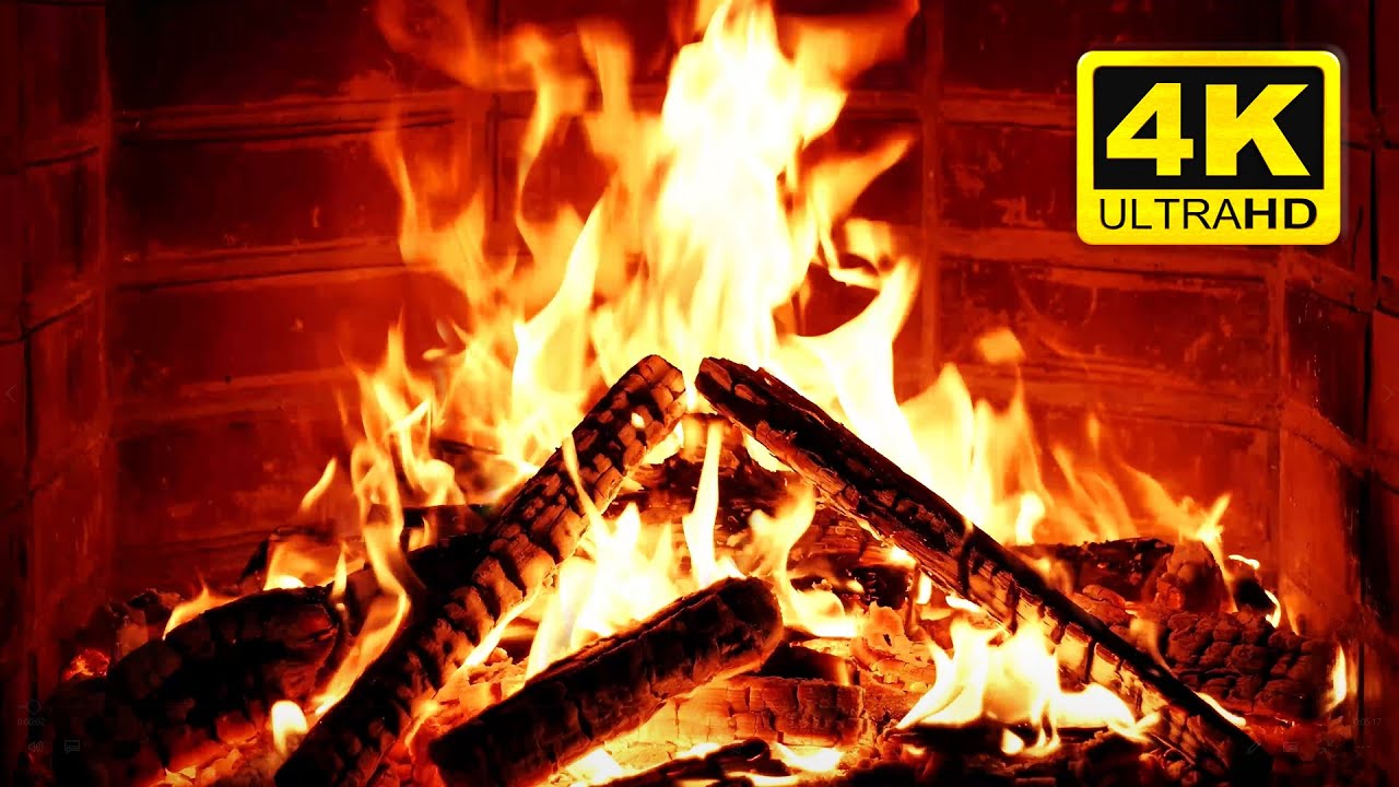 🔥 Relaxing Fireplace with Crackling Fire Sounds (NO ADS). 4K Wallpaper ...