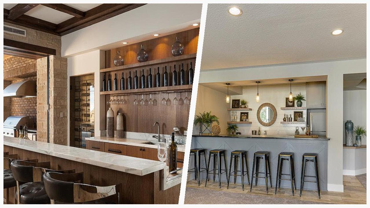 75 Brown Home Bar With Wood Backsplash Design Ideas You'll Love 🔴 - YouTube