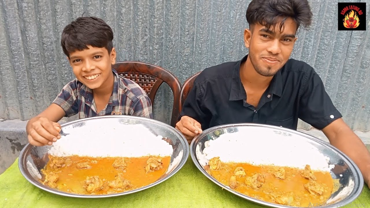 Whole Chicken Eating Competition || Spicy Whole Chicken Curry with Rice ...