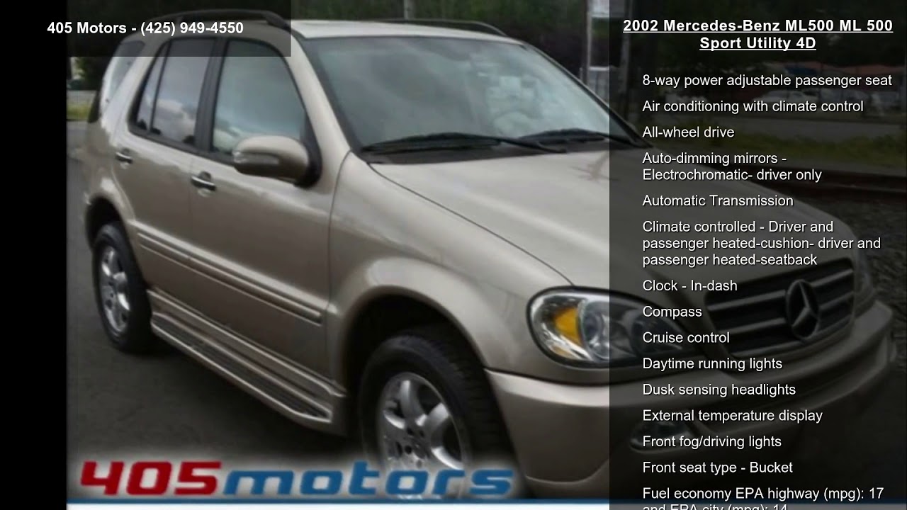 2002 Mercedes-Benz ML500 ML 500 Sport Utility 4D - YouTube