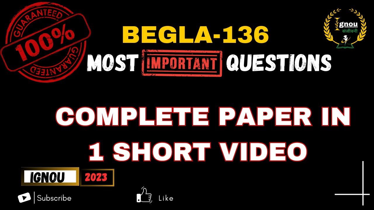 BEGLA 136 Important Questions | BEGLA 136 Previous Year Question Paper ...