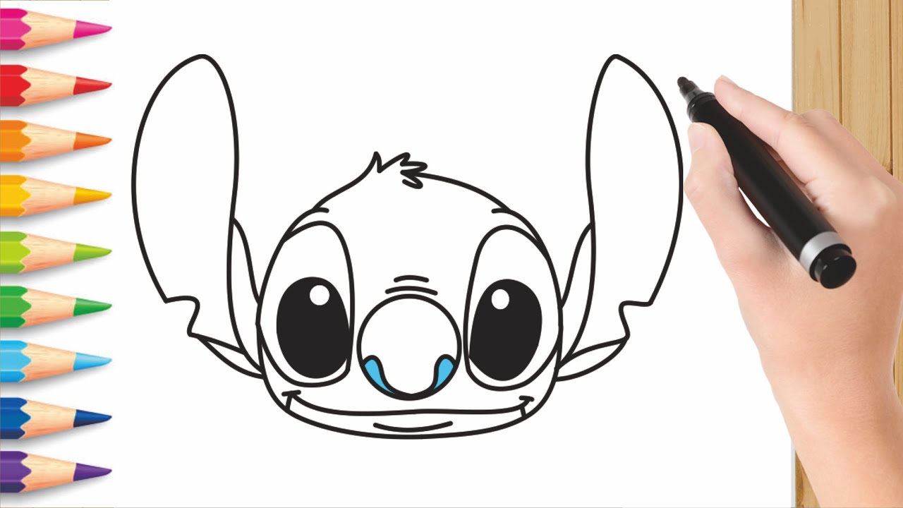 How to draw Stitch's head step by step - YouTube
