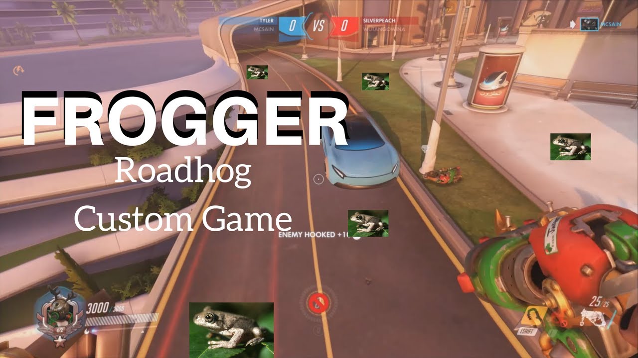 Frogger in Overwatch? - Roadhog Fun Custom Gamemode - YouTube