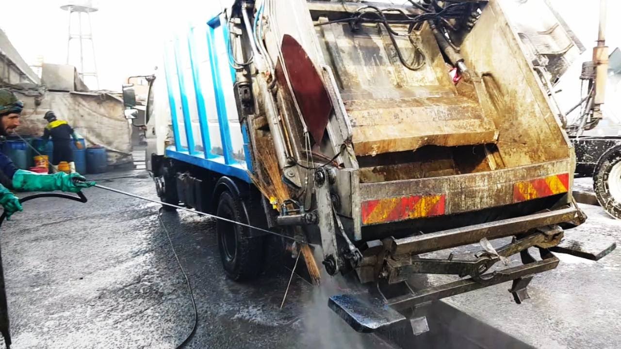 Truck washing: the most DISGUSTING washing SUPER DIRTY bad smelling ...
