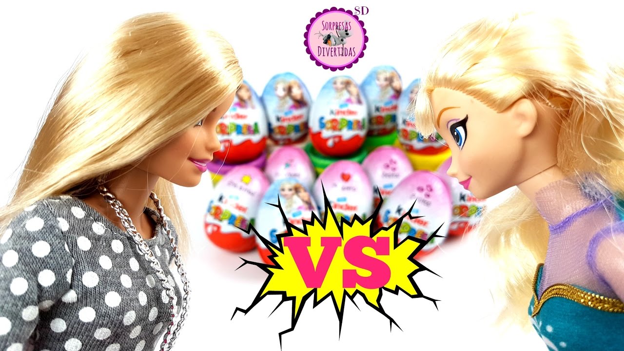 Frozen VS. Barbie ☆ Huevos Kinder Sorpresa en Español con juguetes de ...