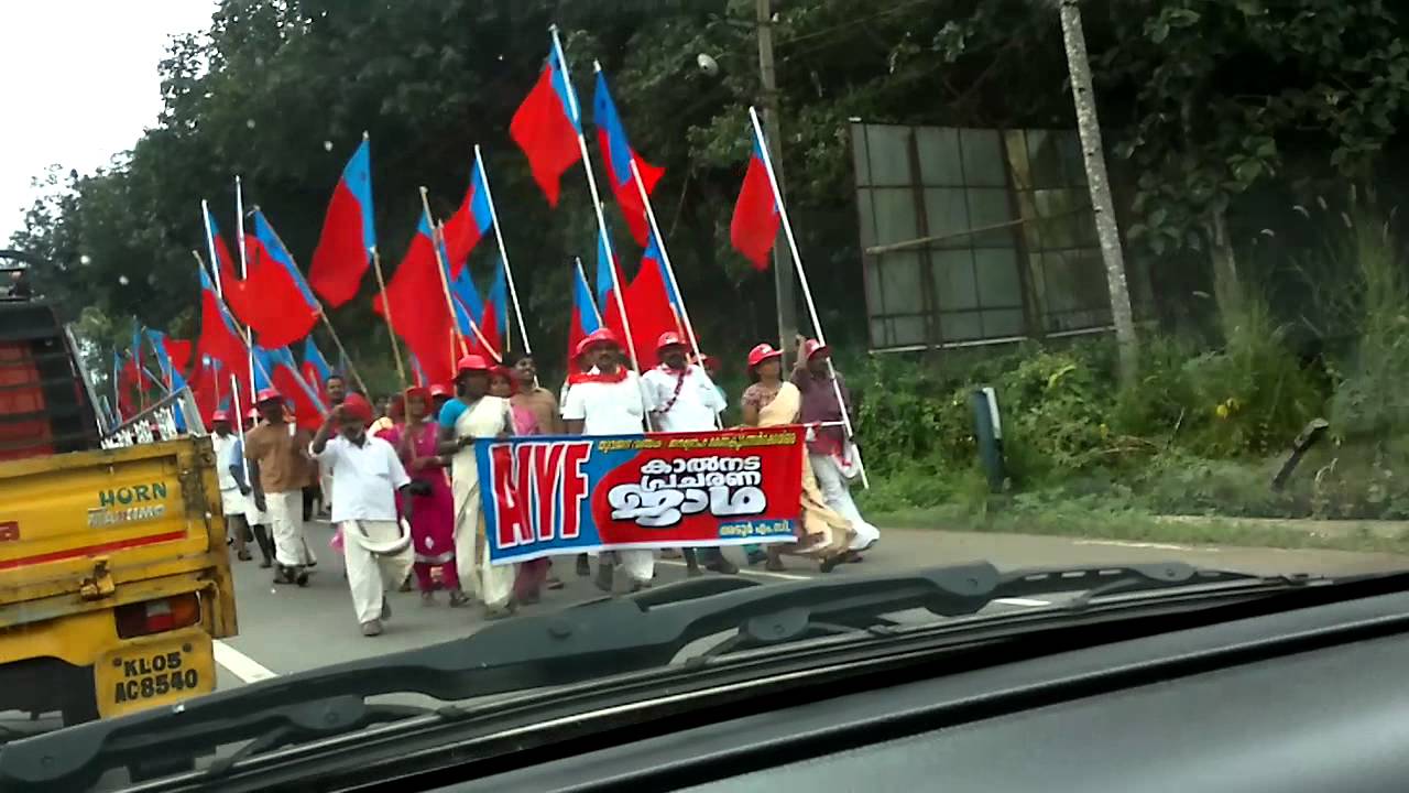 kerala and political procession - YouTube