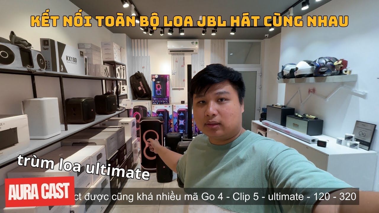 Kết nối nhiều loa JBL bằng Aura Cast hơn 100 cái vẫn được quá kinh khủng - loa di động JBL - YouTube
