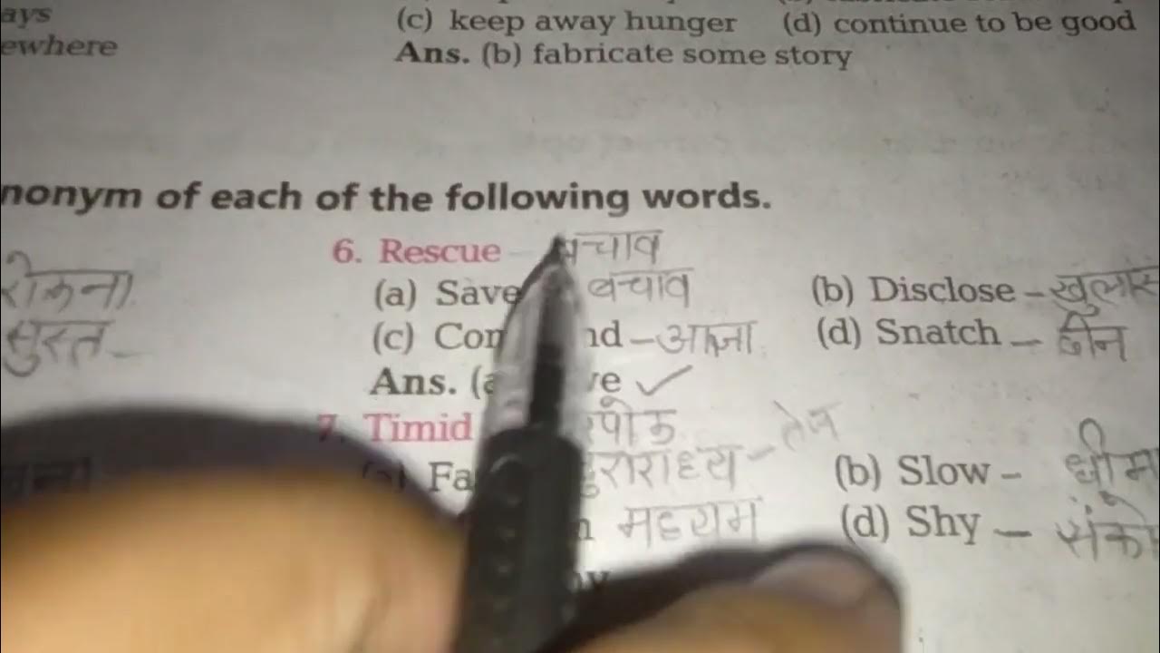 Choose the correct synonym of each of the following words.Class.12 ...