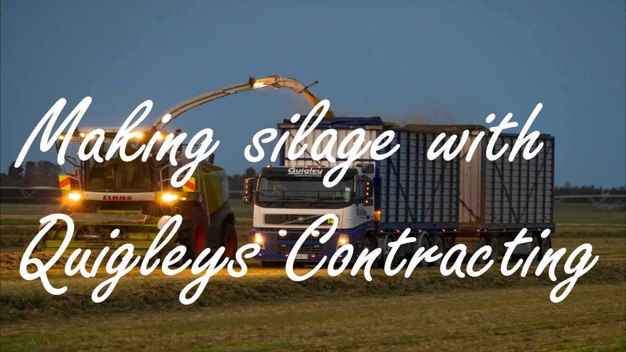 Making silage with Quigley Contracting in Wakanui NZ - YouTube