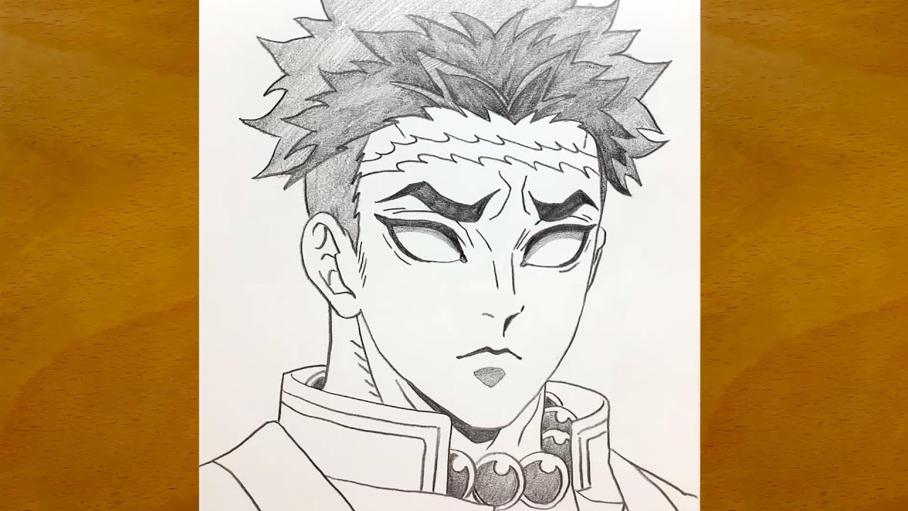How to draw Himejima Gyoumei from Demon Slayer | Anime drawing videos ...