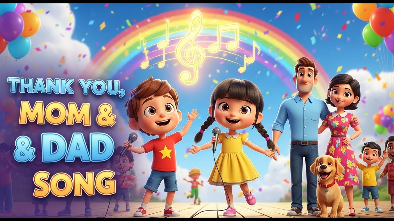 🎵 Thank You, Mom & Dad Song | Kids Gratitude Song Kids | Fun Sing-Along ...