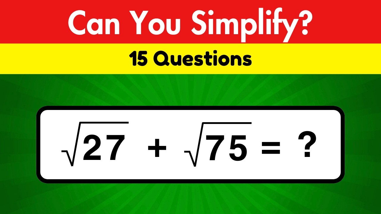 Math Quiz That Will Test Your Radical Simplification Skills! - YouTube