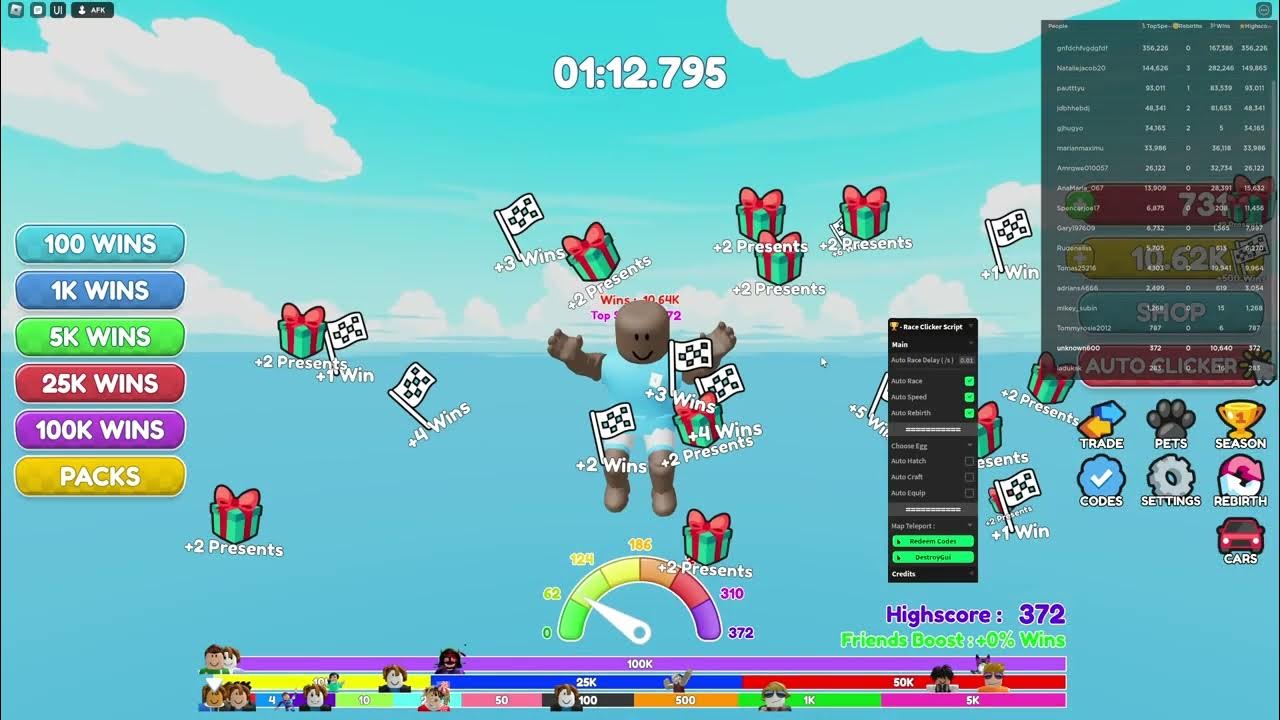 Roblox Race Clicker Auto Wins AutoFarm Gui Script Op - YouTube