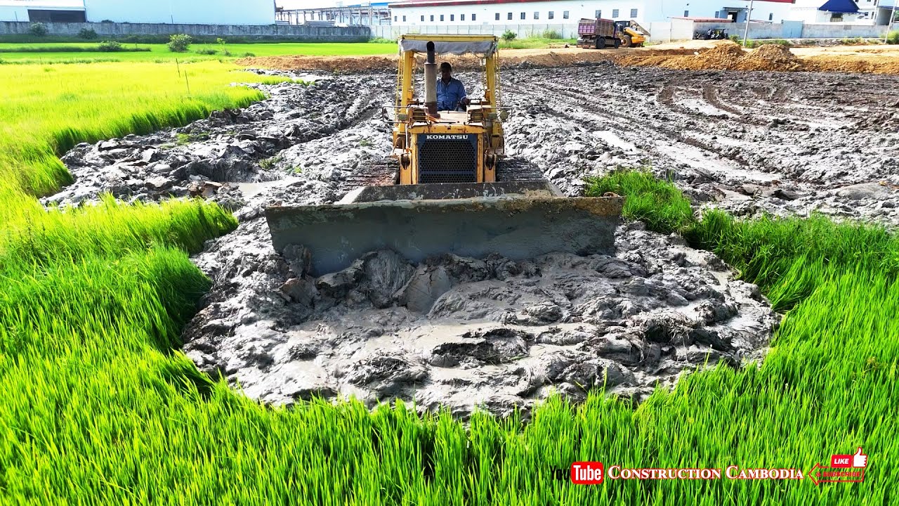 Amazing Bulldozer Techniques Clearing Mud In Fields with Dump Trucks ...