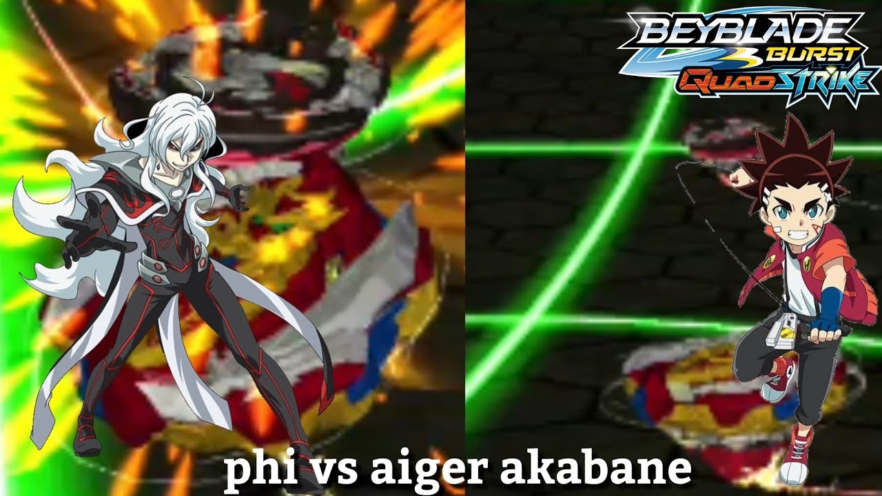 dread phoinex vs turbo Achilles (phi vs aiger akabane) (beyblade burst ...