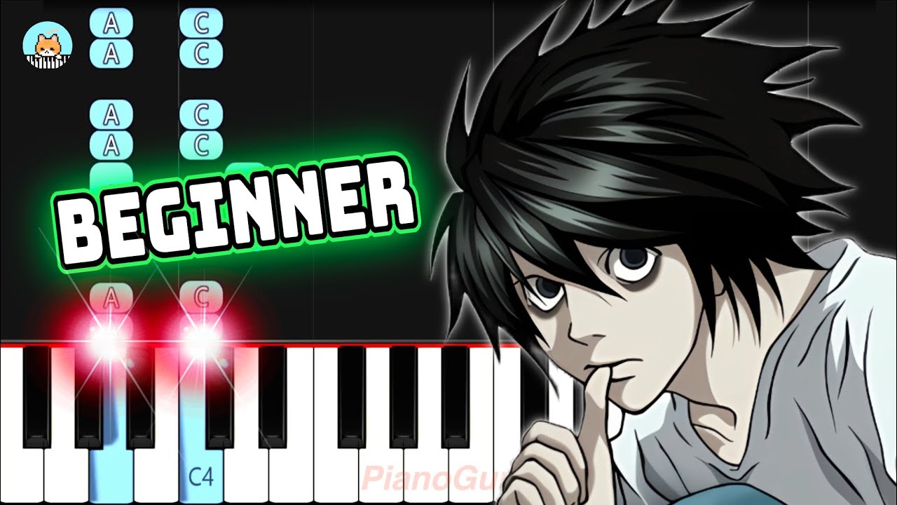 [full] Death Note OST - "L's Theme" - BEGINNER Piano Tutorial & Sheet ...