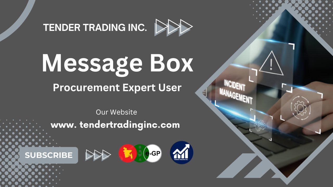 Message Box | Procurement Expert User | e-GP Tutorial | Tender Trading ...