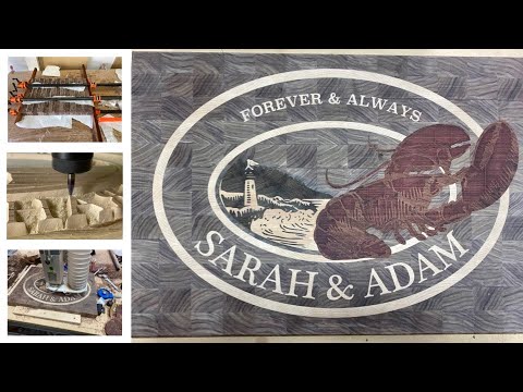 Lobster Cutting Board - CNC Inlay - YouTube