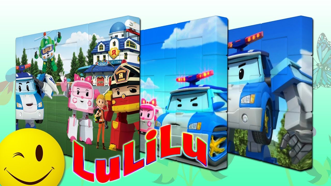 3D Tetris Puzzle Robocar Poli for Kids Animated Cartoon for Children ...