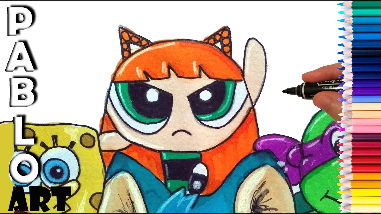 How to color NewJeans Haerin from PowerPuff Girl | Learn to Draw step ...