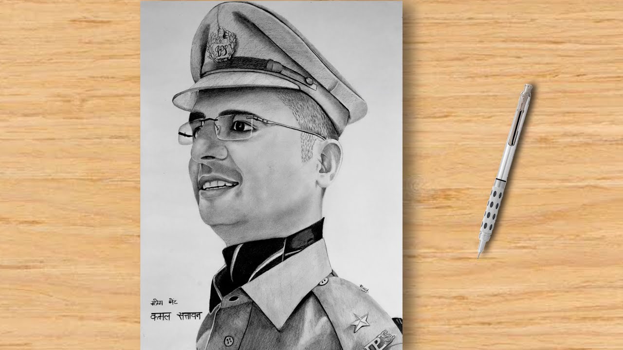 Drwaing of #IPS_Hemendra_meena || Rohit Choudhary Arts || - YouTube