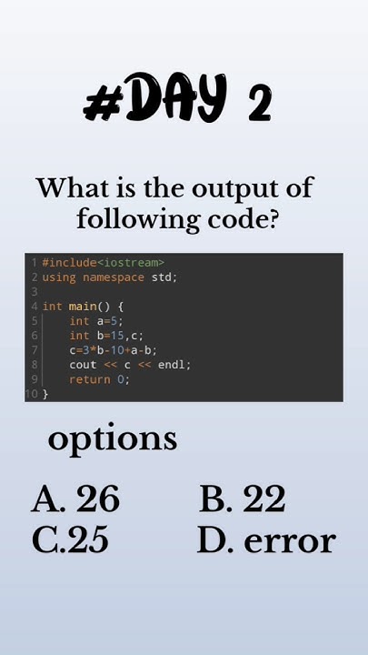 Day2 What Will Be The Output Of Given Code Code Codingdays Shorts Shortsfeed Youtube 8530