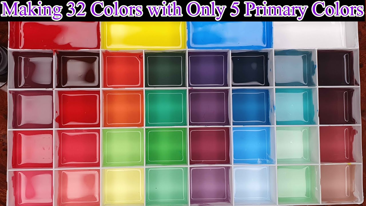 Making 32 Colors with Only 5 Primary Colors - YouTube