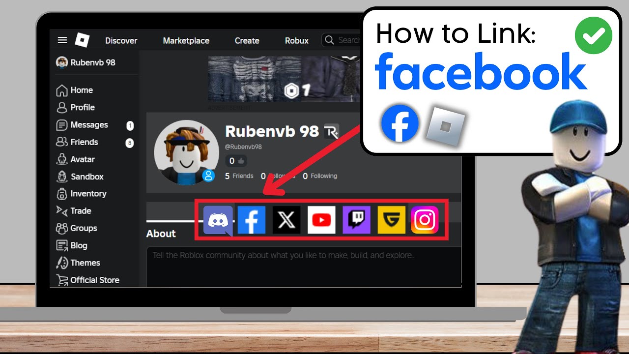 How To Link Favcebook with Roblox Profile - YouTube