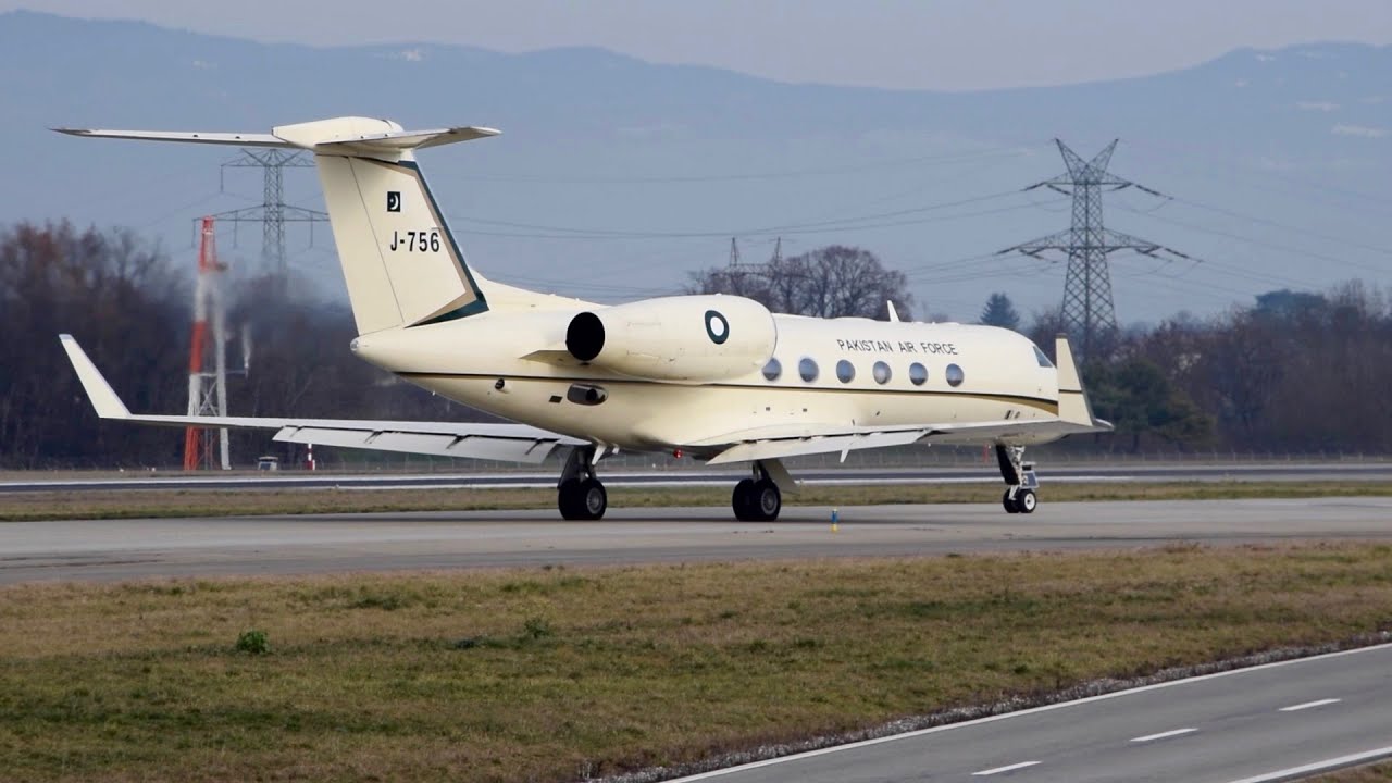 [Full HD] Pakistan Air Force Gulfstream GLF4 [J-756] take off in Geneva ...