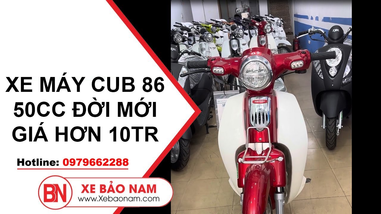 Xe máy Cub 86 50cc đời mới màu đỏ giá hơn 10 triệu ️ Đồng Hồ Led - YouTube