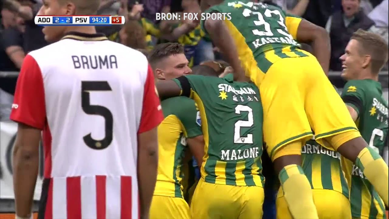 Legendarische goal Martin Hansen in blessuretijd ADO Den Haag - PSV (2 ...