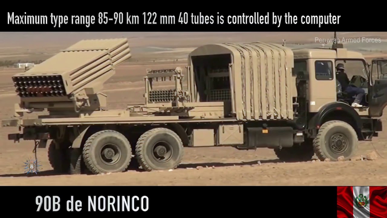 MLRS Tipo 90B Múltiples Poder Disuasivo Ejercito Peruano cohetes Rocket ...