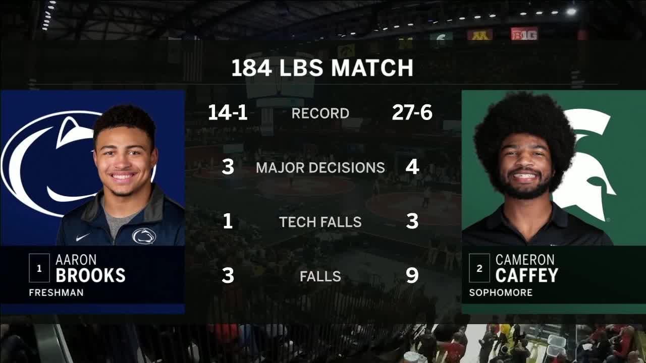 184 LBS: #1 Aaron Brooks (PSU) vs. #2 Cameron Caffey (MSU) | 2020 B1G ...