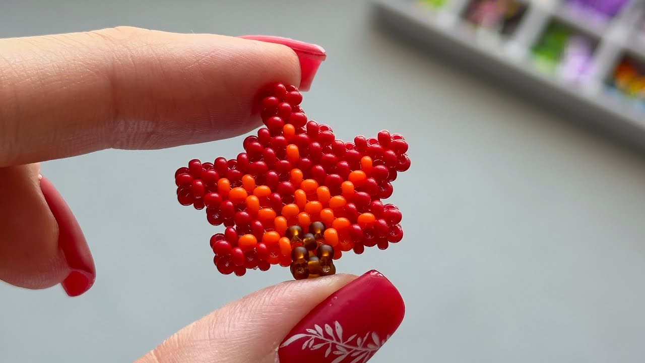 Autumn Maple Leaf. Beaded Tutorial 🍁 - YouTube