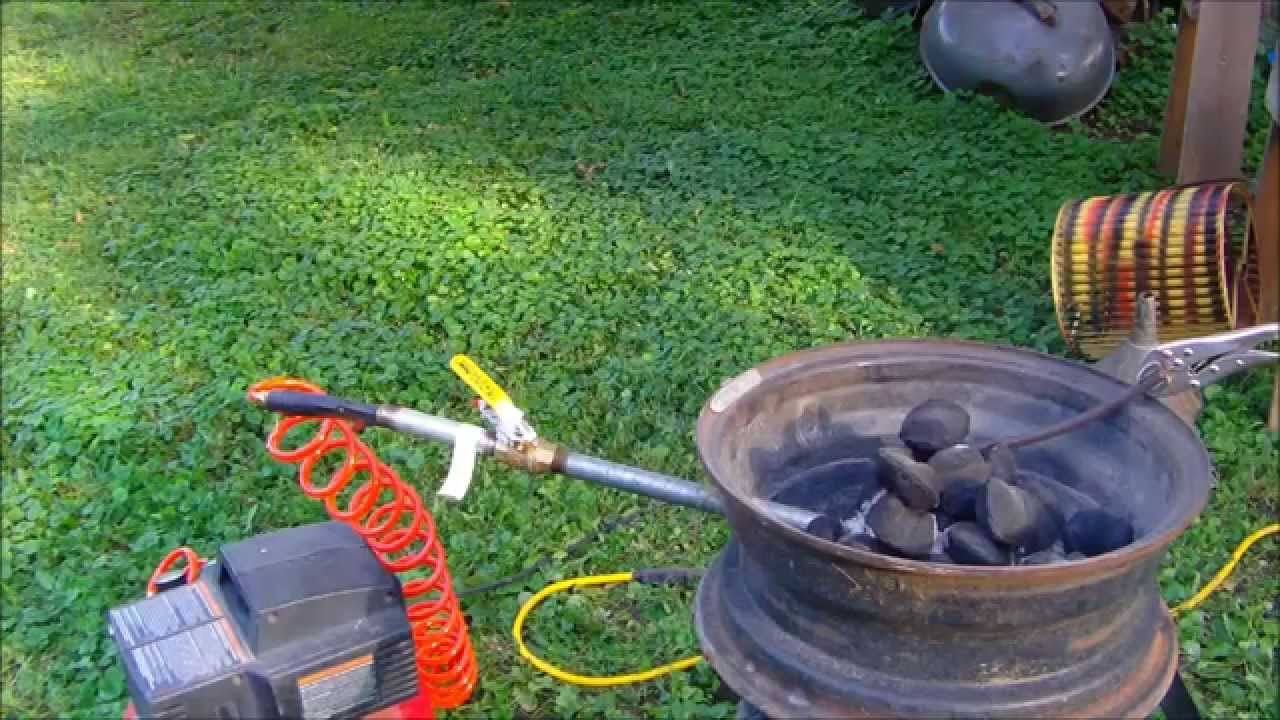 Blacksmith Forge made from scrap Parts / Car Wheel for about $30 - YouTube