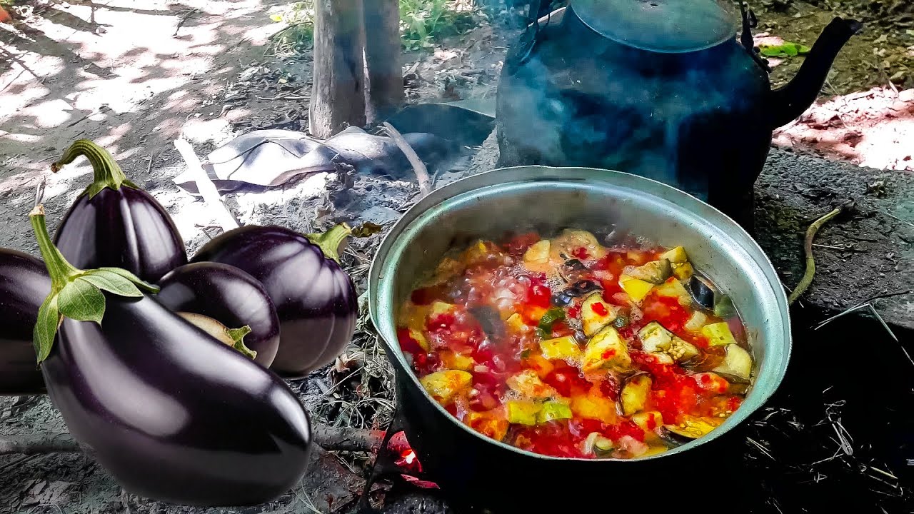 Eggplant ASMR Cooking Secrets EXPOSED in Nature : village Outdoor ...