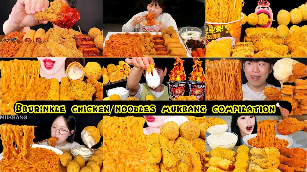BBURINKLE CHICKEN AND NOODLES MUKBANG COMPILATION |ASMR EATING ...