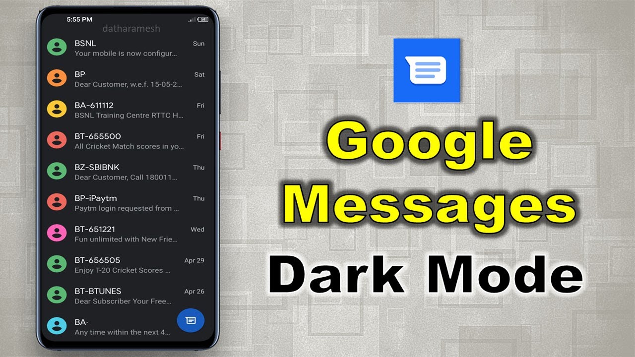 How to Enable Dark Mode In Google Messages - YouTube