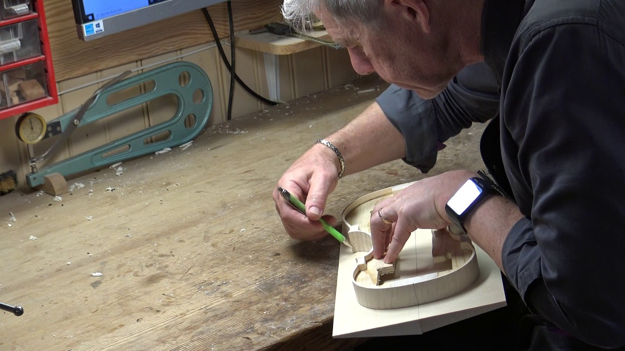 Violinmaker Peter Westerlund Part 19 The top is marked for sawing - YouTube