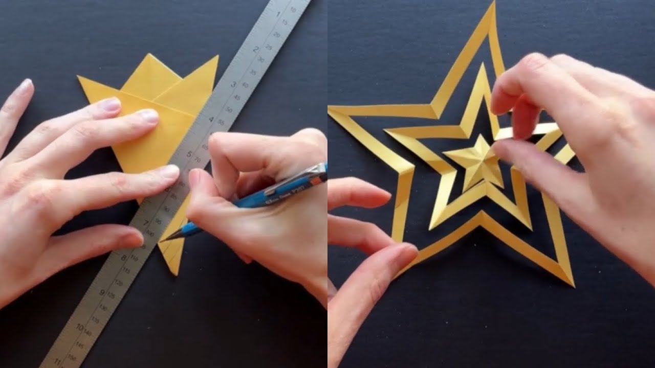How to Make a Five Pointed Paper Star: Easy and Simple Papercraft - YouTube