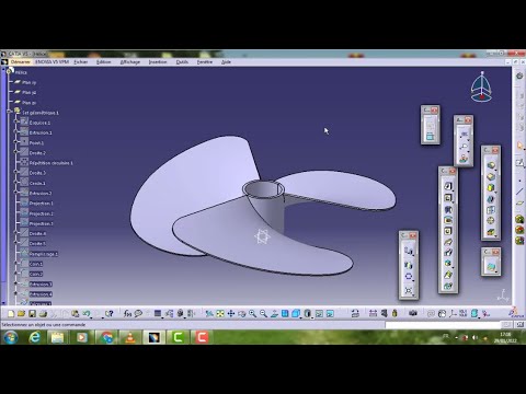 Design a propeller on CATIA V5 surfacique - YouTube