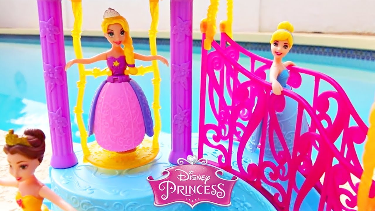 MagiClip Dolls DISNEY PRINCESS Pool Party & Costume Dress Up Princess ...
