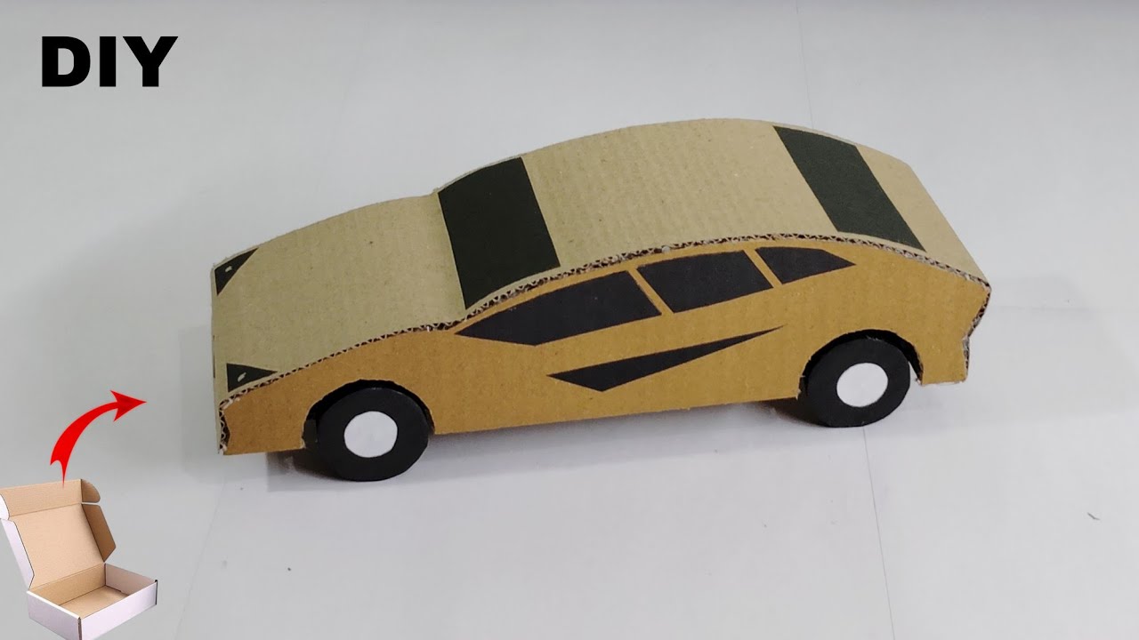 How to make cardboard car easy ideas | Diy carboard craft | Diy school ...
